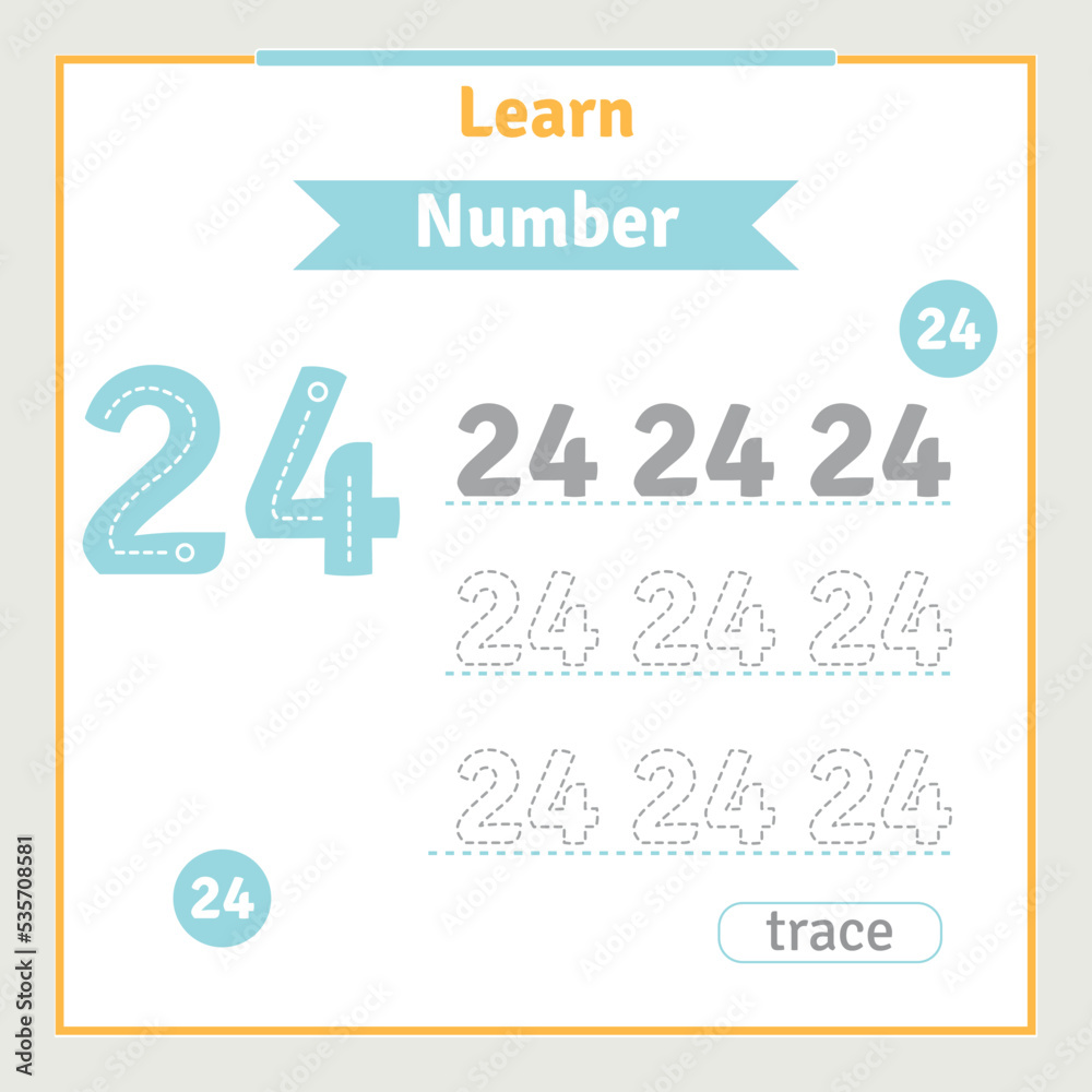 Back to school worksheet for kids with number tracing fun vector ...