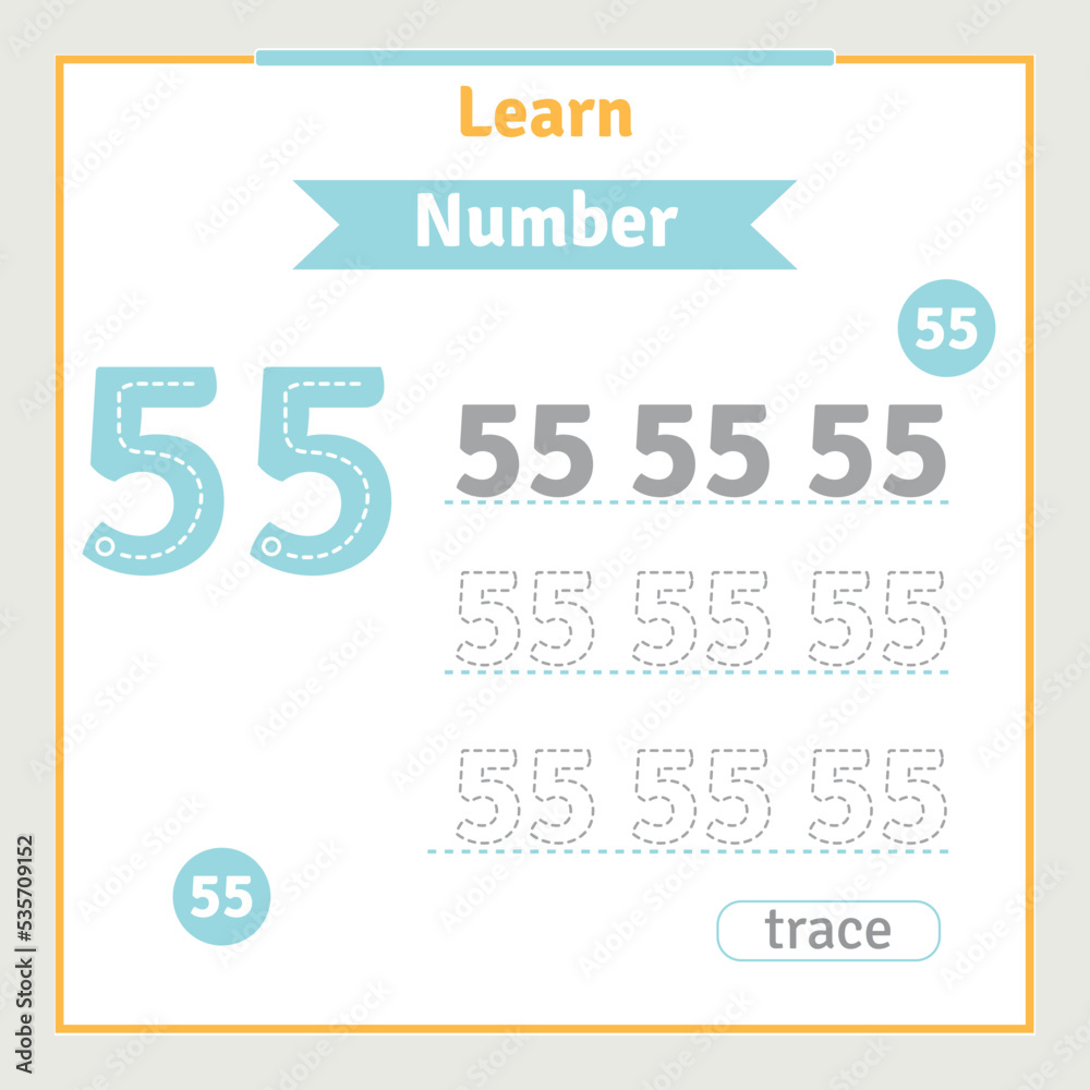 Back to school worksheet for kids with number tracing fun vector ...