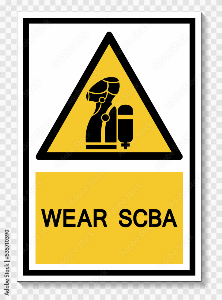 Wear SCBA (Self Contained Breathing Apparatus) Symbol On White ...