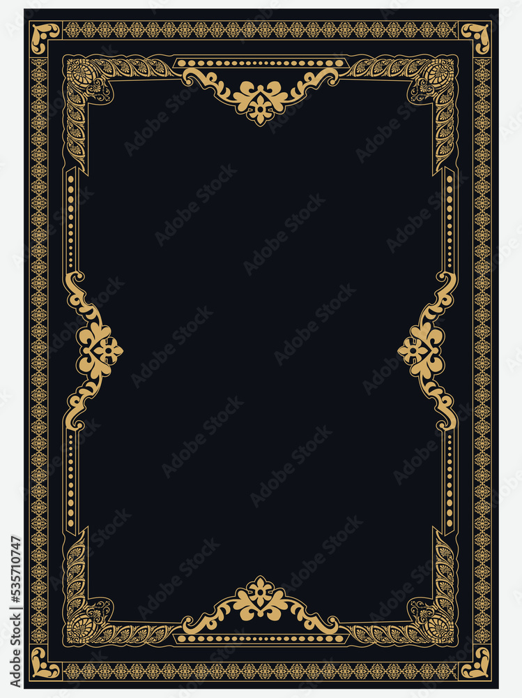 Islamic book cover border design and holy al quran Stock Vector | Adobe ...