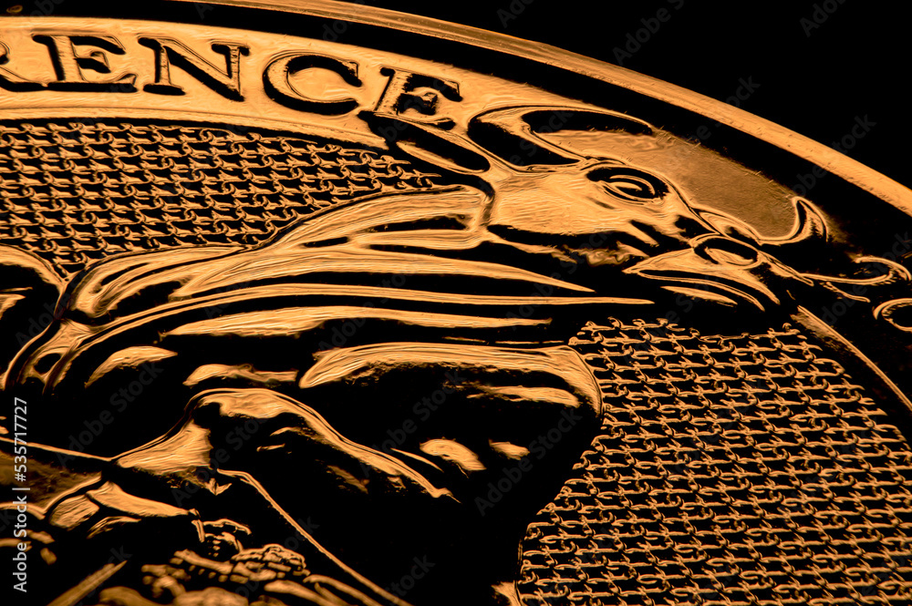 Gold coin with a bull on it. Bull Market Stock exchange symbol high ...