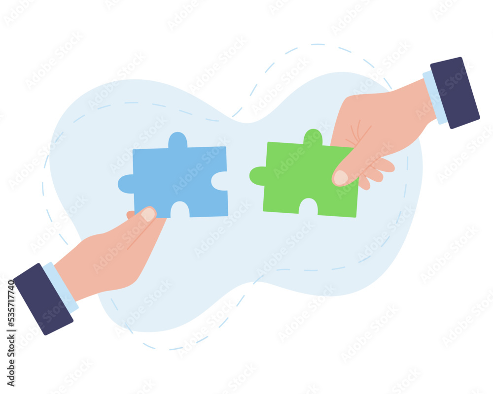 Puzzle pieces symbol of teamwork. Problem solving, business challenge ...