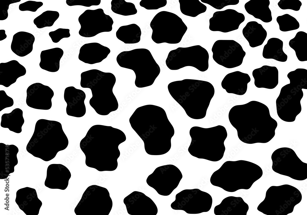 Vector and illustration black cow print pattern animal Seamless. Cow ...