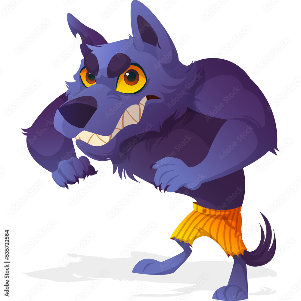 Cartoon werewolf Stock Illustration | Adobe Stock