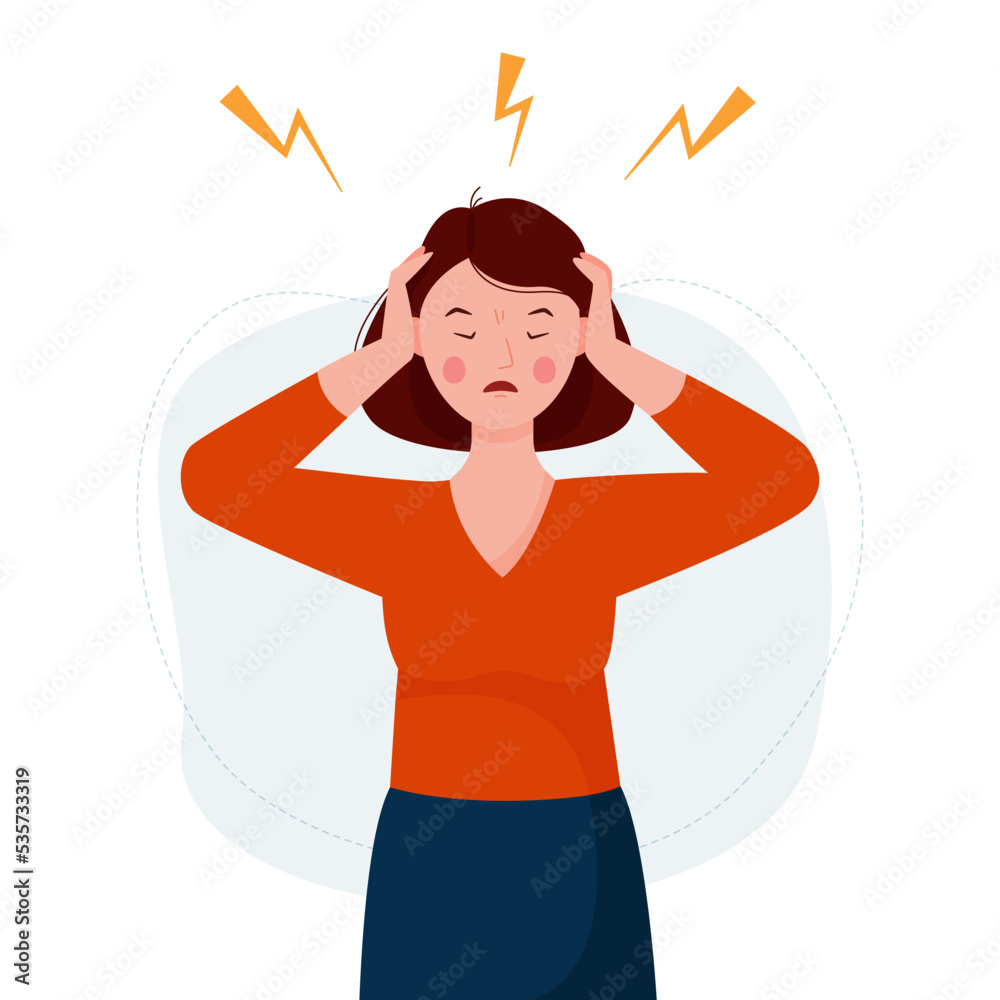 Girl Headache Clipart