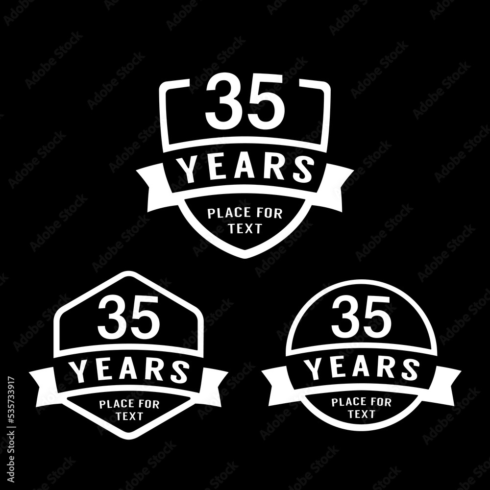 35 years anniversary celebration logotype. 35th anniversary logo ...