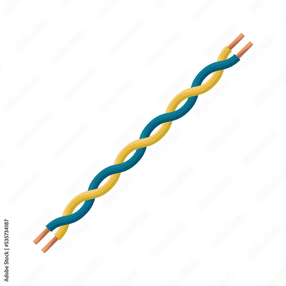 Paired twisted electric wire. A wire is an electrical product that ...