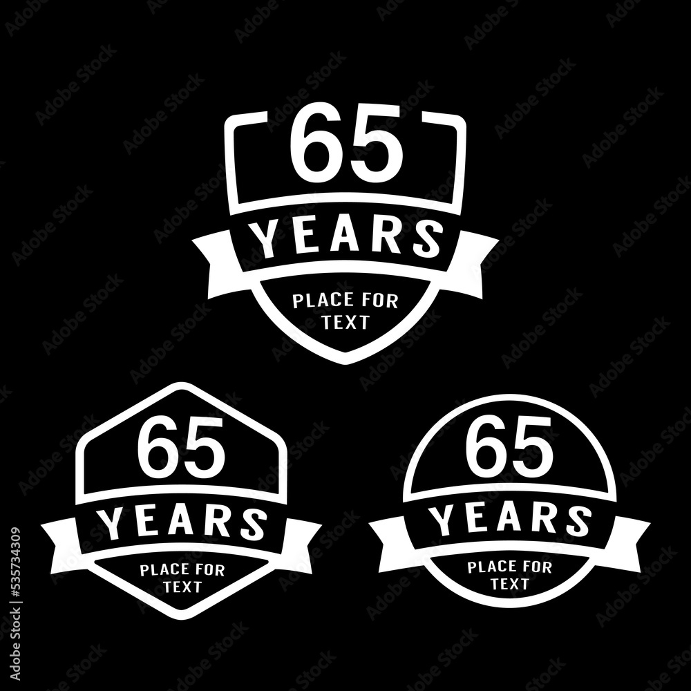 65 years anniversary celebration logotype. 65th anniversary logo ...