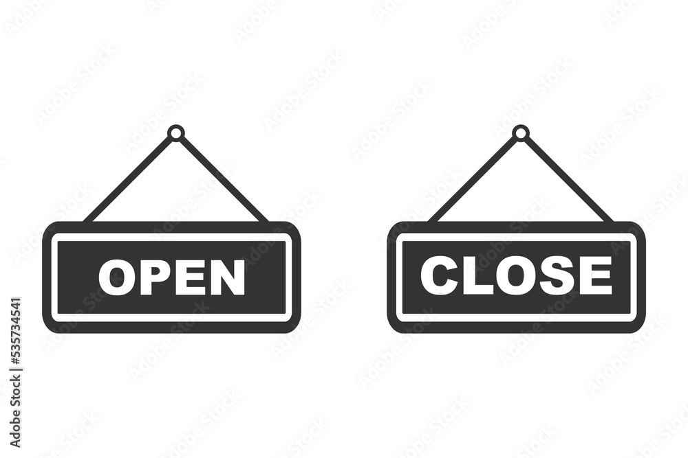 Open and closed icon.Vector illustration isolated on white background ...