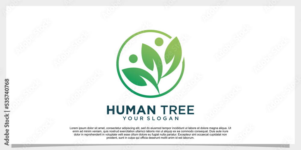 Human tree logo design unique concept Premium Vector Part 5 Stock ...