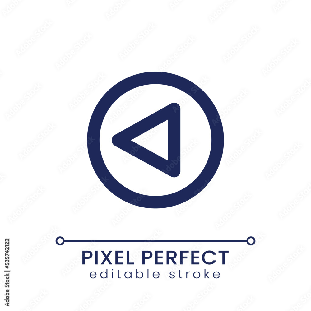 Replay Button Pixel Perfect Linear Ui Icon Video And Audio Content Player Control Gui Ux