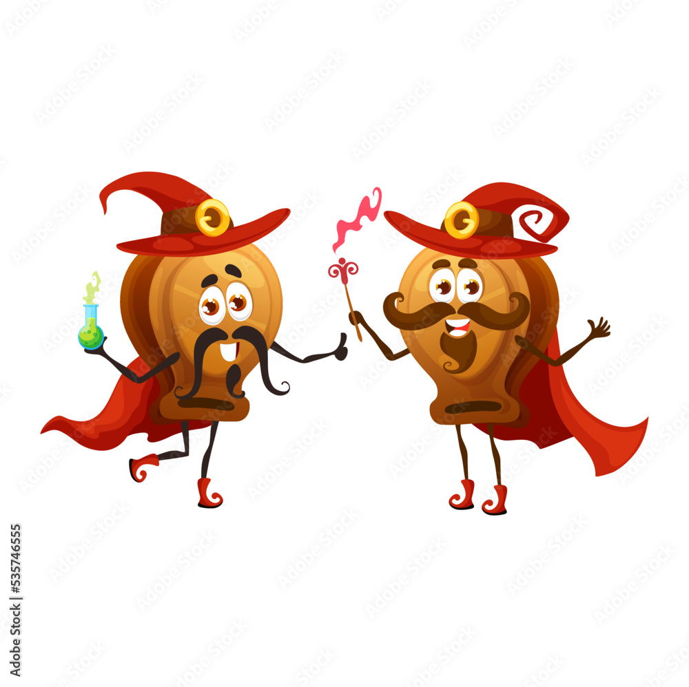 Cartoon castanets wizard twins characters. Isolated vector funny ...