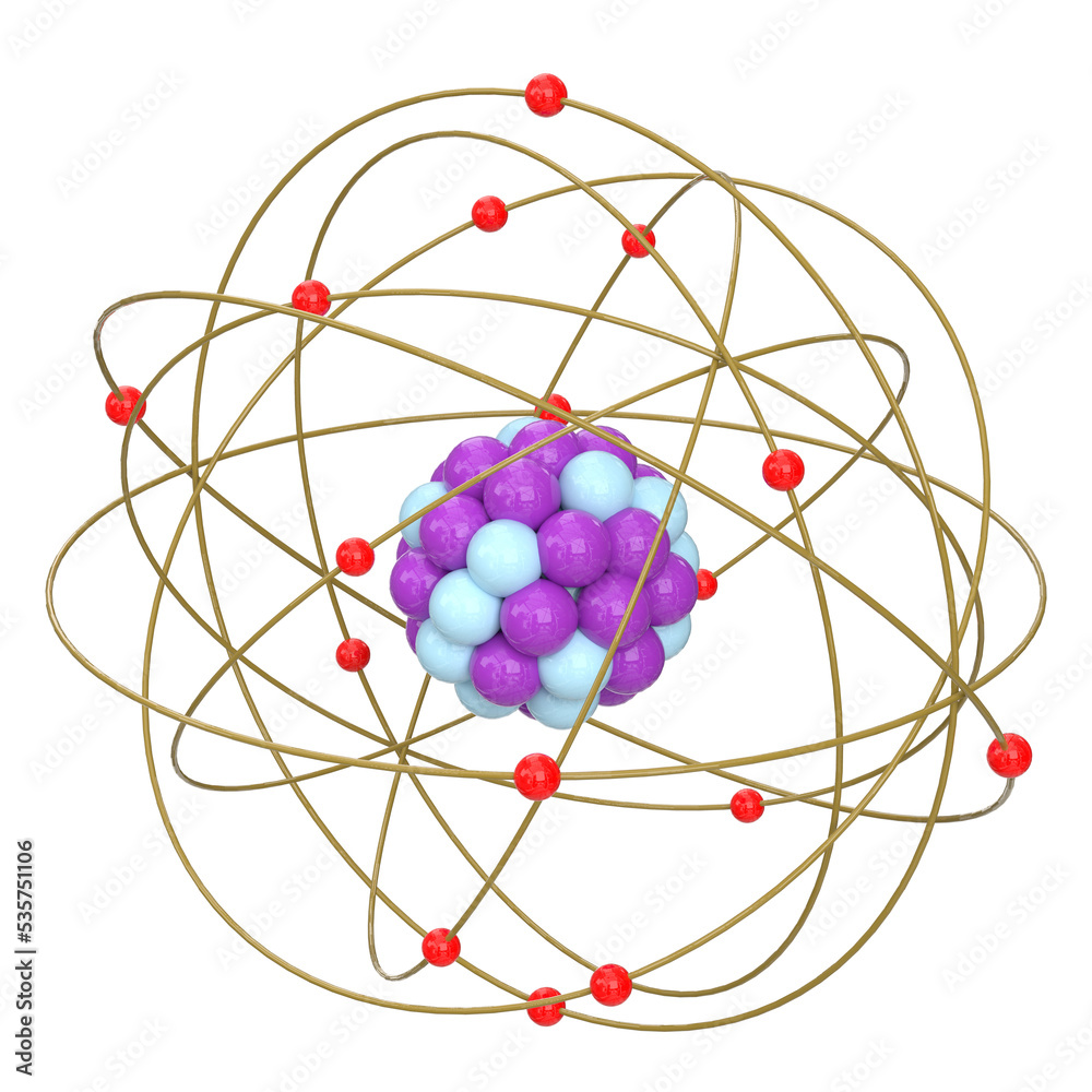 3d rendering illustration of a stylized atom Stock Illustration | Adobe ...
