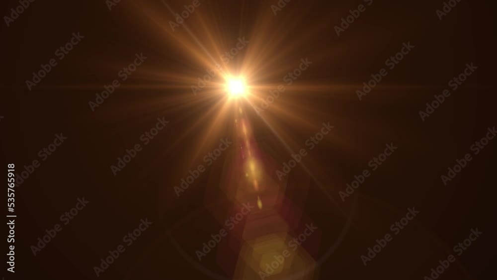 Optical Lens Flare Effects On Black Background. 4k Resolution Lens ...