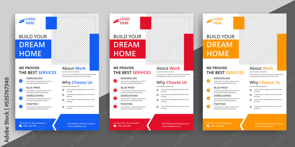 construction flyer A4 template, Construction Flyer Template, Flyer ...