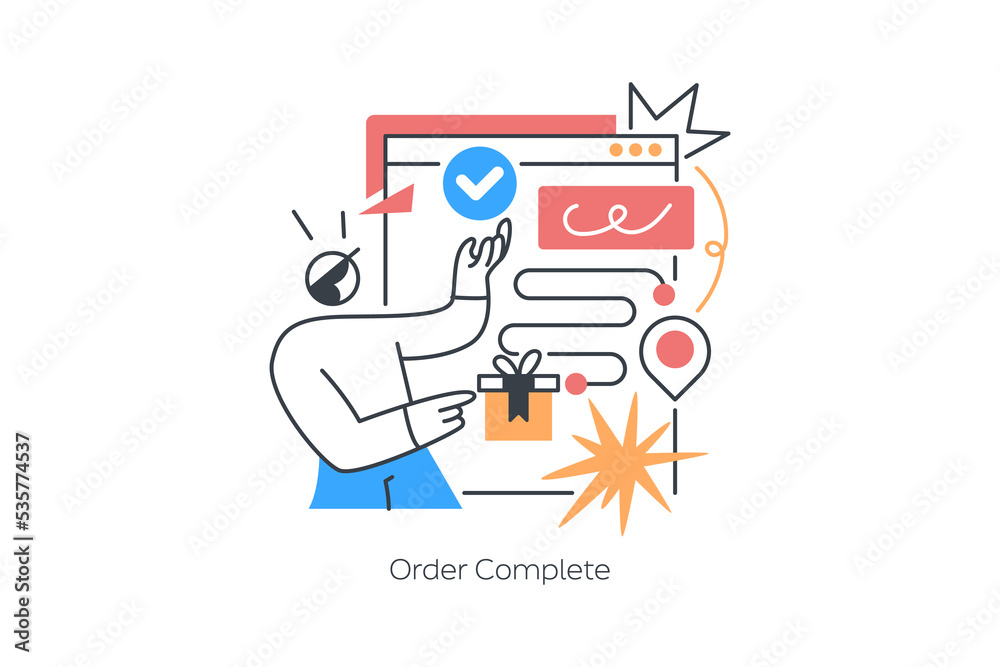 Order Complete Vector Isolated Concept Metaphor Illustration. Flat ...