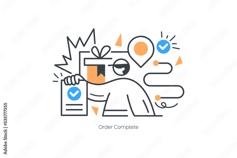 Order Complete. Vector Isolated Concept Metaphor Illustration. Flat ...