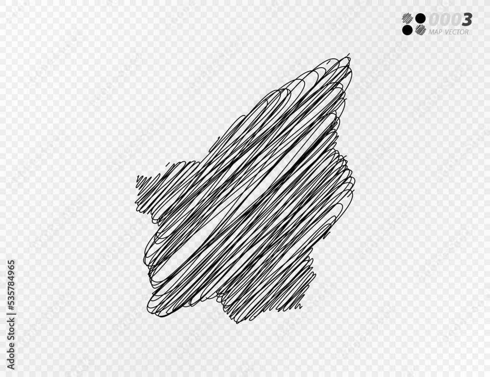 Vector black silhouette chaotic hand drawn scribble sketch of San ... Vector black silhouette chaotic hand drawn scribble sketch of San ...