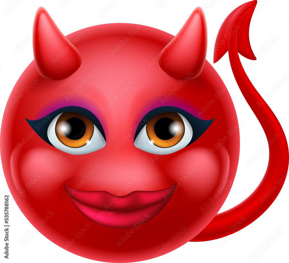 Devil Emoji Emoticon Man Face Cartoon Icon Mascot Stock Illustration ...
