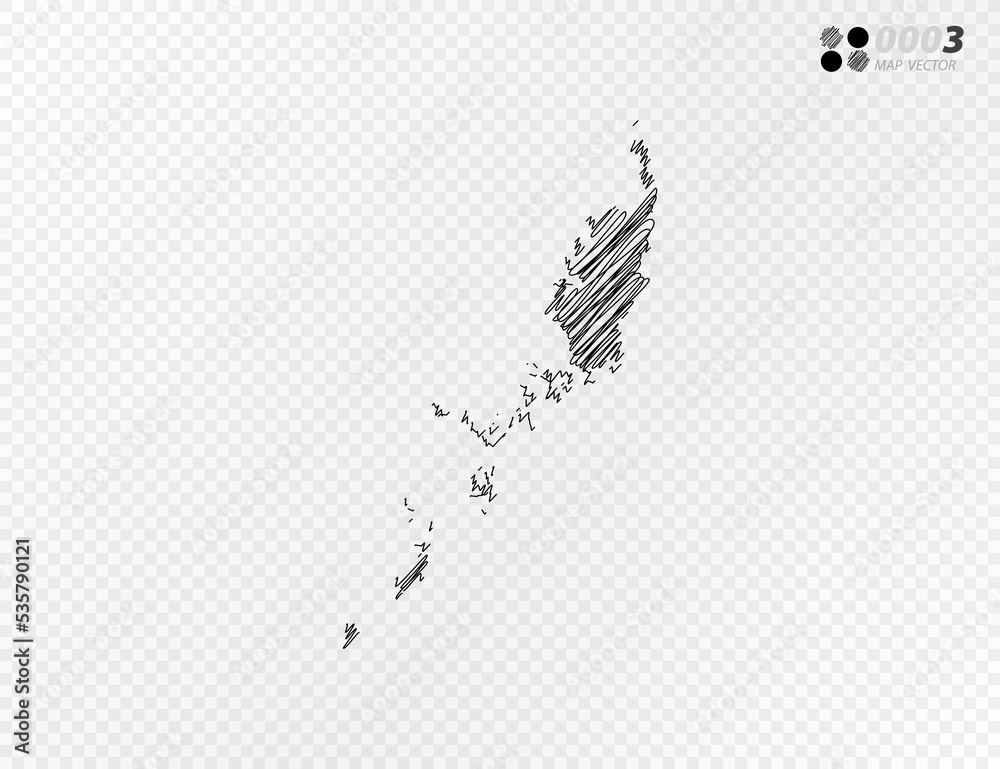 Vector black silhouette chaotic hand drawn scribble sketch of Palau map ...