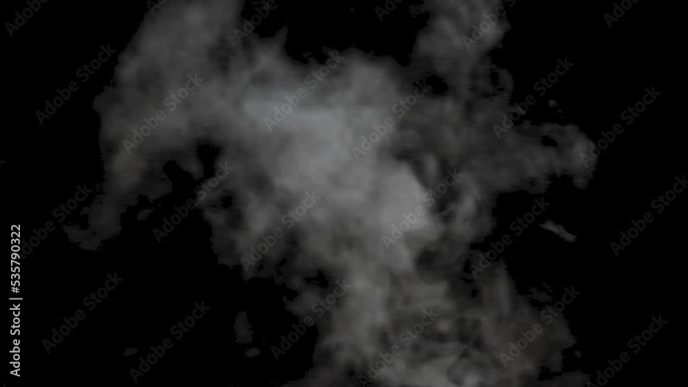 Smoke or vapor explosion with Alpha channel. Realistic clouds rise up ...