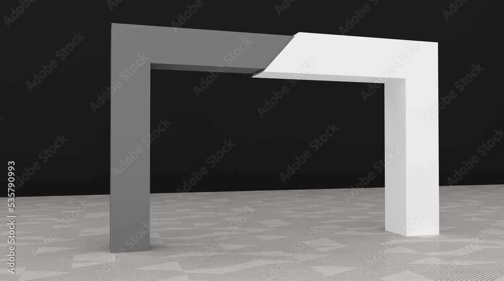 Archway for mockup and Corporate identity, Display design. Empty booth ...