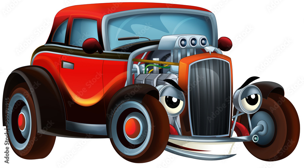 cartoon cool looking cartoon hot rod isolated illustration for children ...