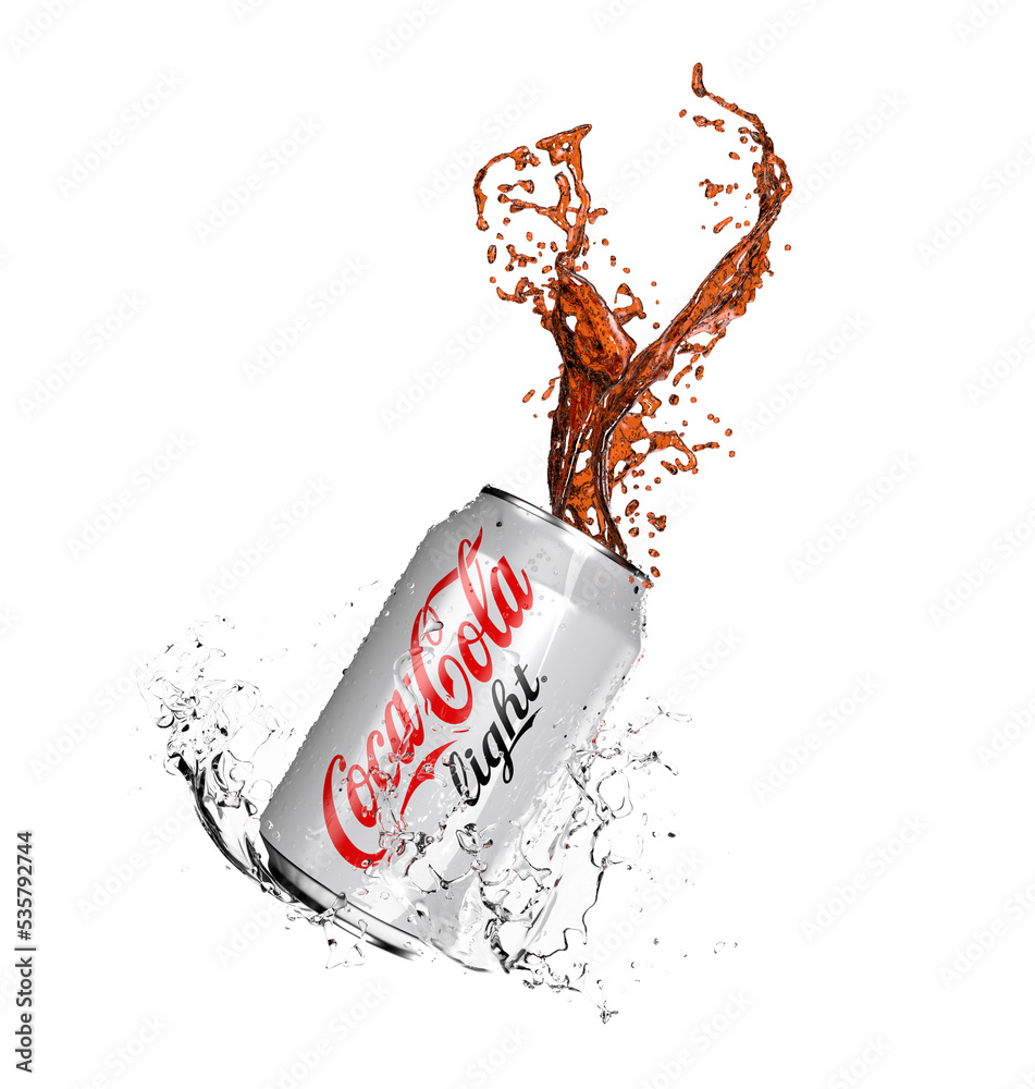 Malaga, Spain - October 05, 2022: Illustration of Coca-Cola can with ...