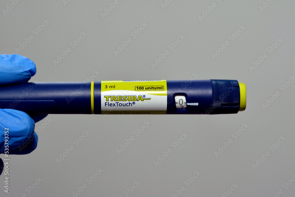 Cairo, Egypt, October 4 2022: Tresiba FlexTouch 100 units per ml by ...