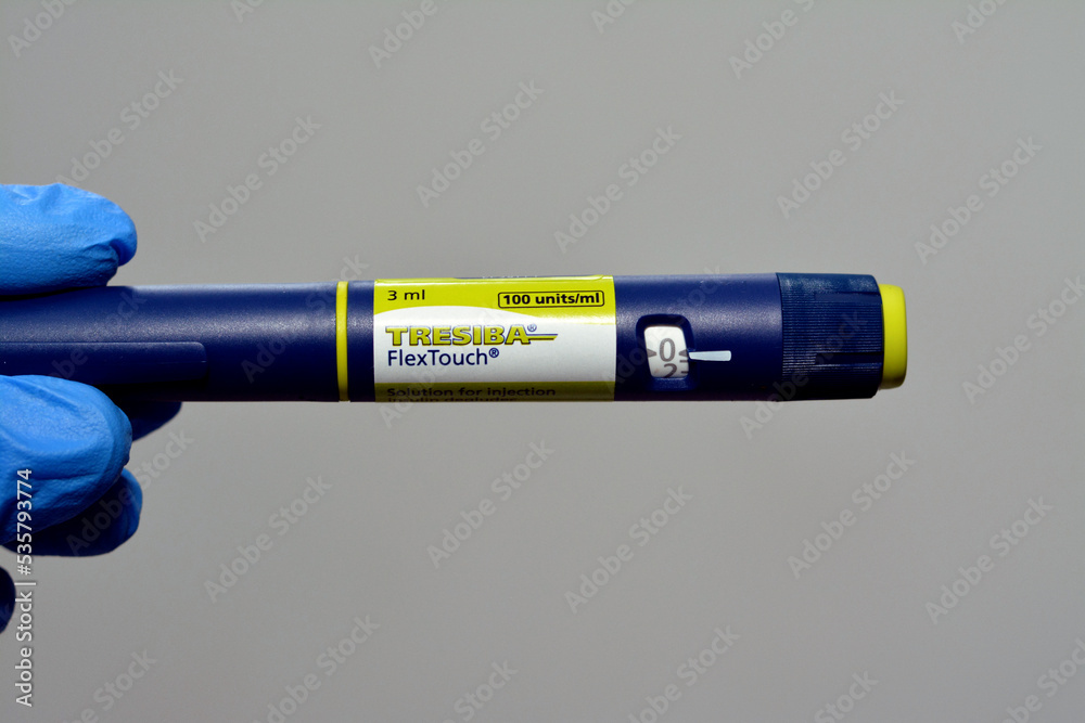 Cairo, Egypt, October 4 2022: Tresiba FlexTouch 100 units per ml by ...