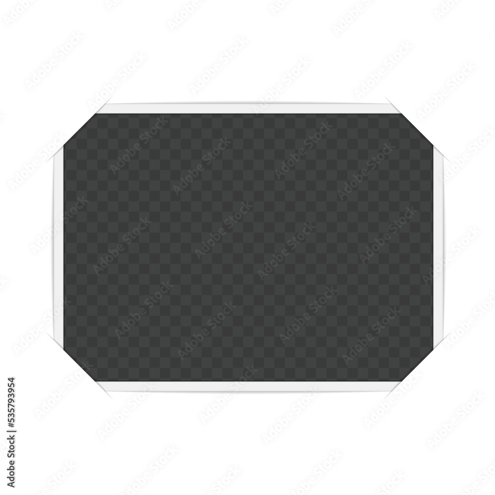 Vintage photo frame with cropped corner isolated on transparent ...