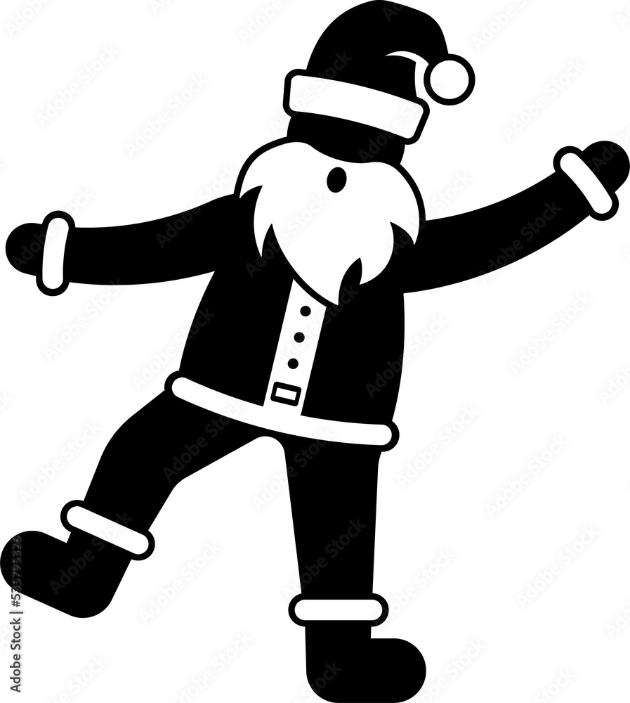 Happy Santa Claus icon dancing jumping isolated illustration. Stick ...