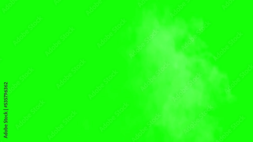 Smoke or vapor explosion on green screen. Realistic clouds rise up on a ...