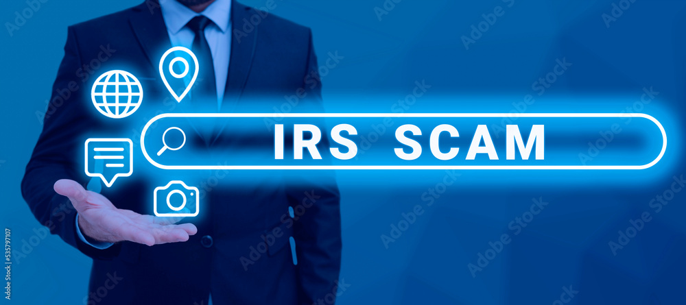 Conceptual display Irs Scam. Business overview targeted taxpayers by ...