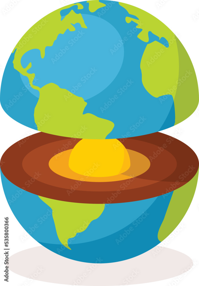 Earth's Inner Core, 3D Vector Clip Art, Isolated On Transparent ...
