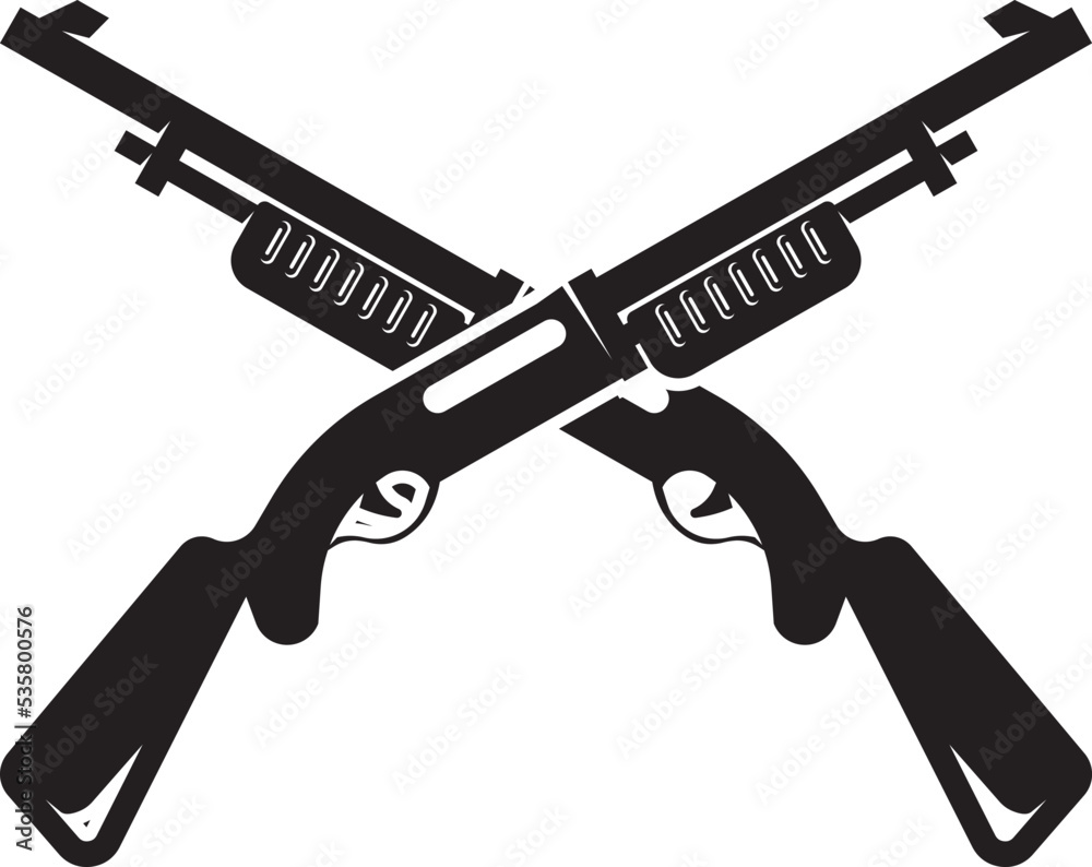 Silhouette Of A Shotgun, Isolated On Transparent Background. Stock ...