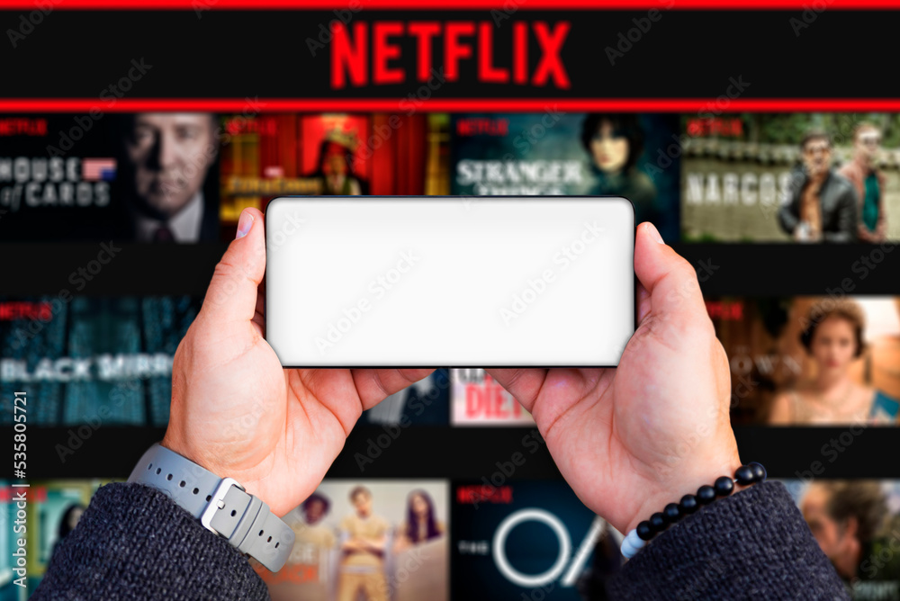 Belgrade, Serbia - October 05, 2022: Holding smartphone with empty ...