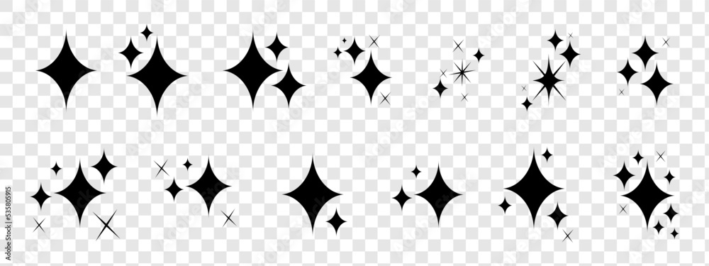 Set of sparkles star icons. Emoji golden stars.Star icon.Bright ...