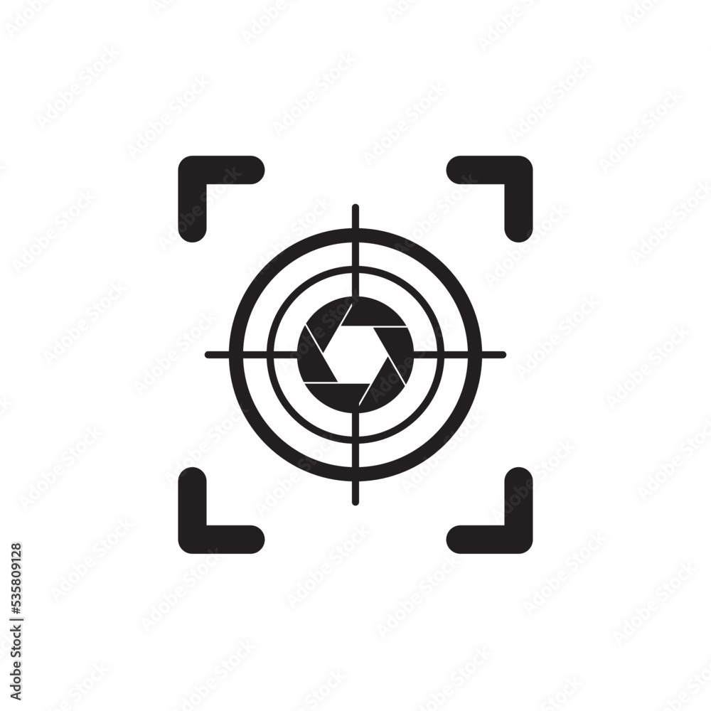 Focus Target Camera Icon Vector Logo Template Illustration Design Stock ...