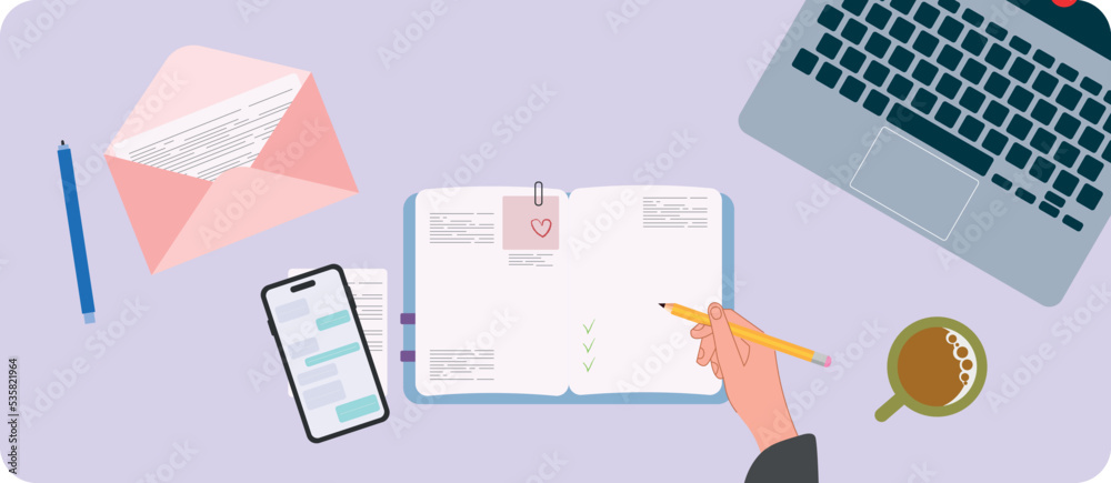 Notebook. Multitasking. Effective planning for the month. To-do list ...