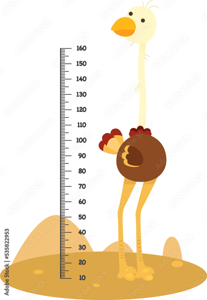 Meter wall with animal cartoon vector illustration Stock Illustration ...