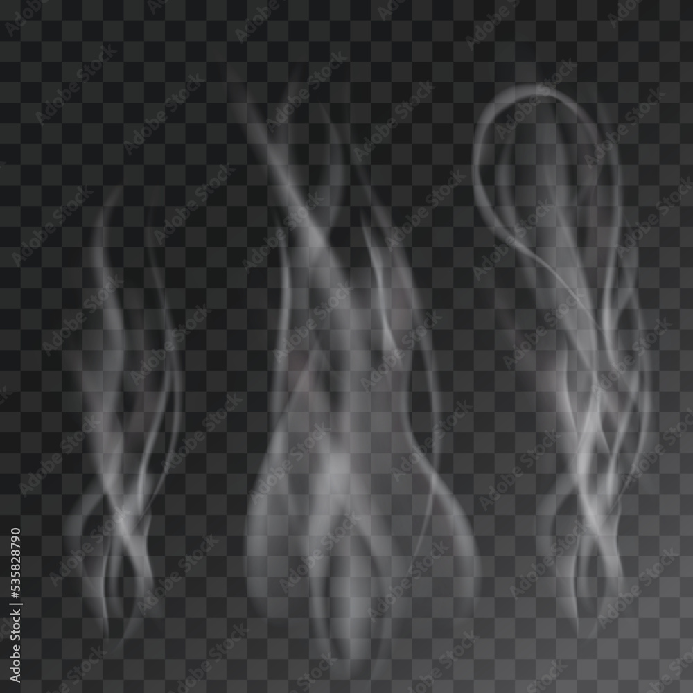 Realistic vector smoke set with transparent background Stock Vector ...