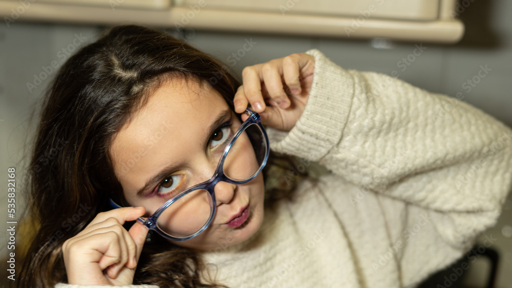 Girl Grabbing The Glasses By The Temples And Removing Them From The ...