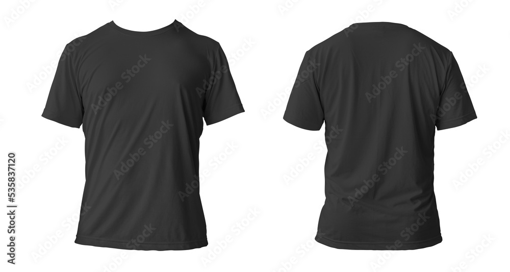 Blank Black Clean T Shirt Mockup Isolated Front View Empty Tshirt
