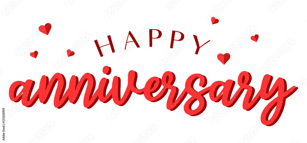 Happy Anniversary calligraphy hand lettering isolated on white ...
