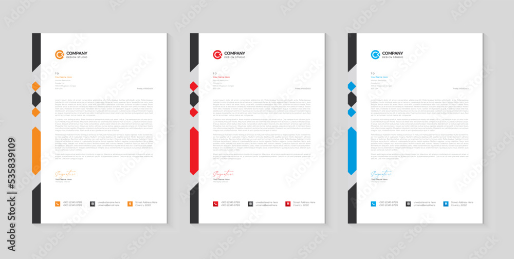 Professional creative letterhead template Stock Vector | Adobe Stock