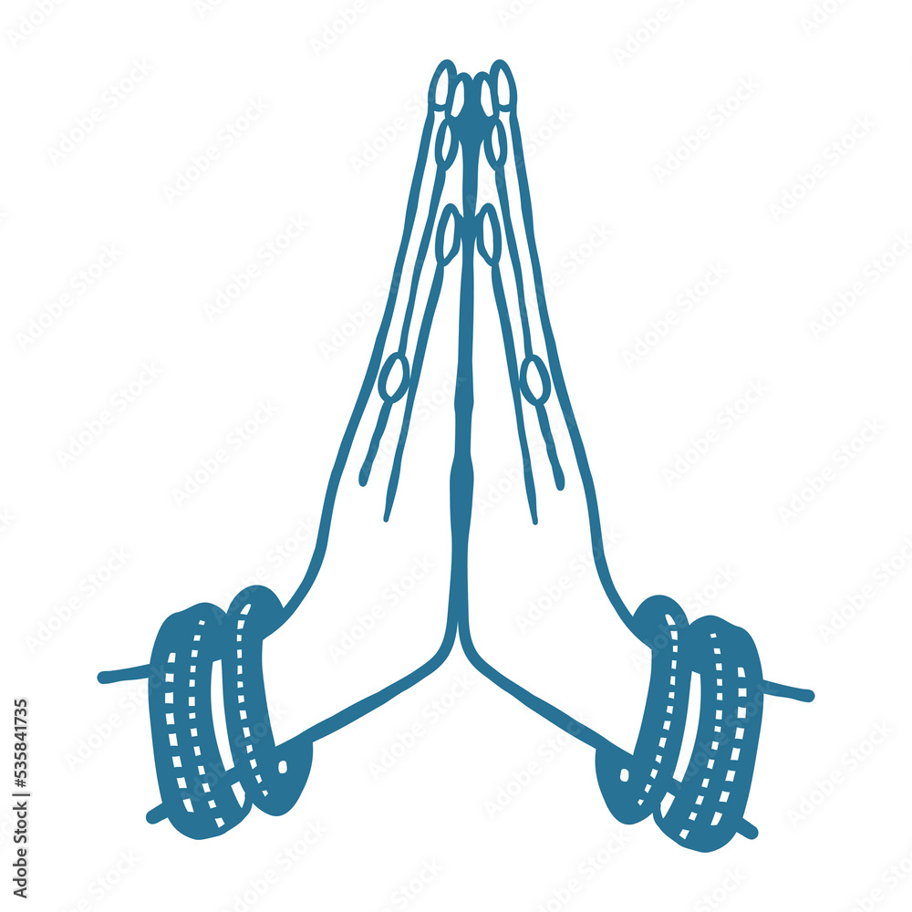 Mudra. Hand greeting posture of namaste Stock Vector | Adobe Stock