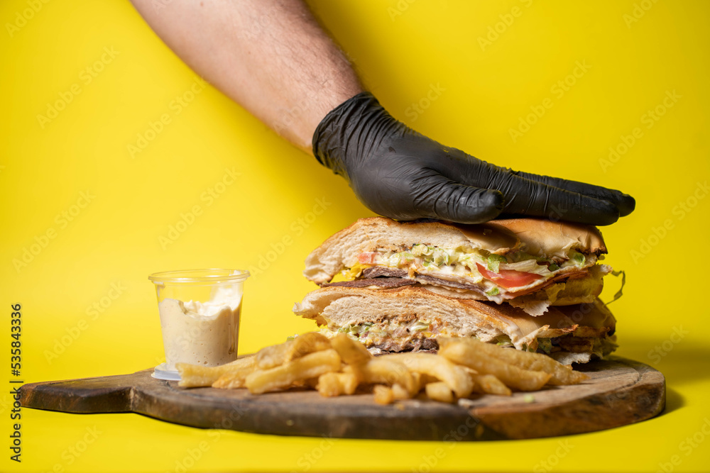 Stock de comida rápida amarilla - Fast food yellow Stock Photo | Adobe ...