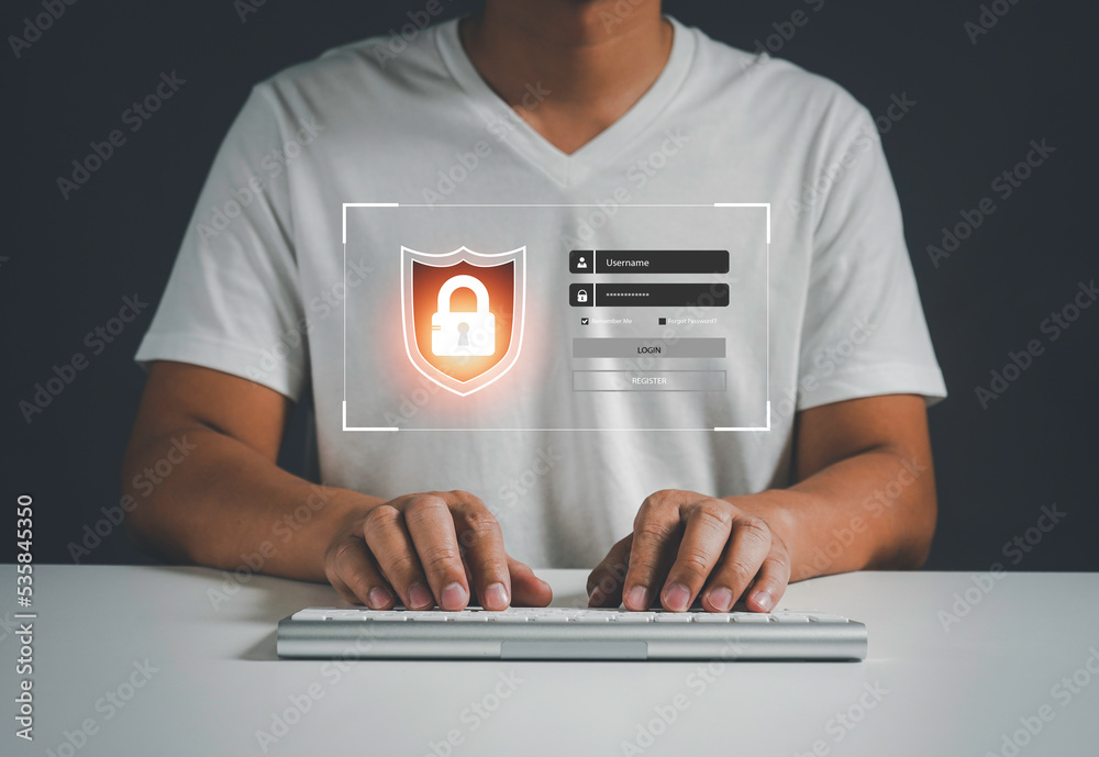 Secure Internet access .concept of cyber security, information security ...