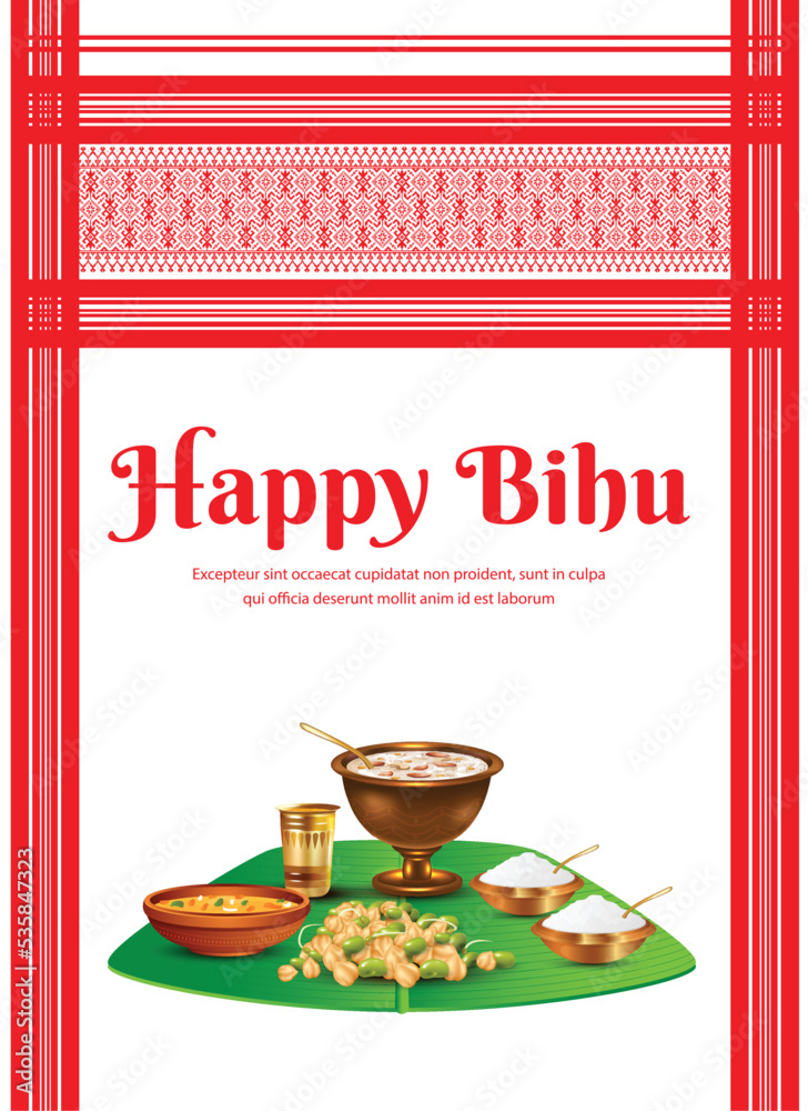 Fototapeta Greeting banner with traditional sweets: ladoo, and pitha ...